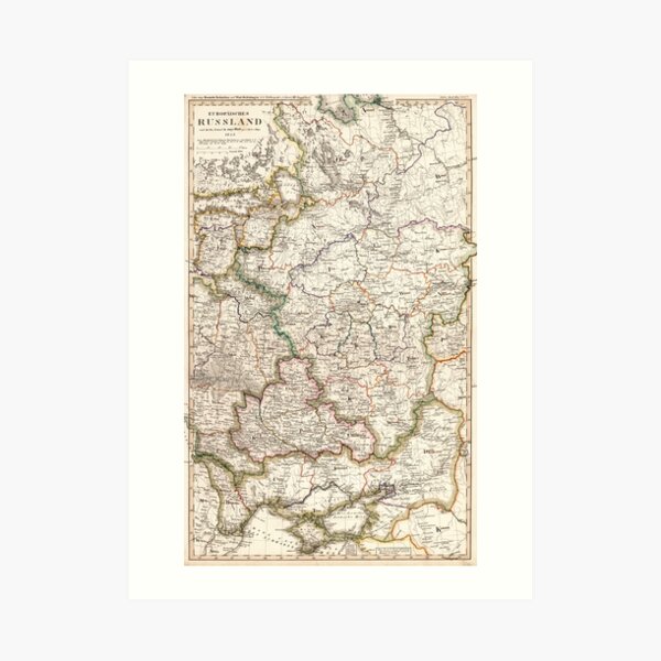 "1833 Vintage Map of Russia" Art Print for Sale by gin-nek-shop | Redbubble