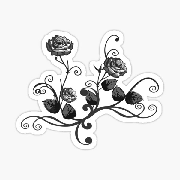 "Black Rose" Sticker by bandsnthings | Redbubble