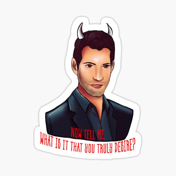 "Lucifer Morningstar" Sticker by RayanneStudios | Redbubble