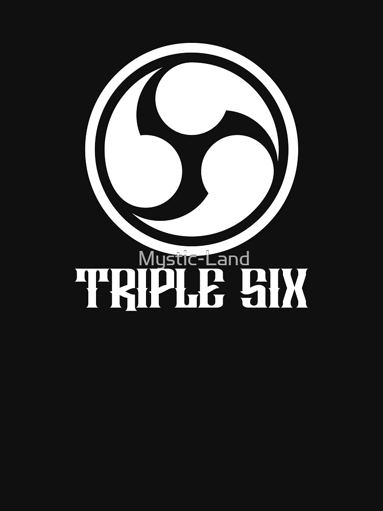 "666 Triple Six + Font (white)" T-shirt by Mystic-Land | Redbubble