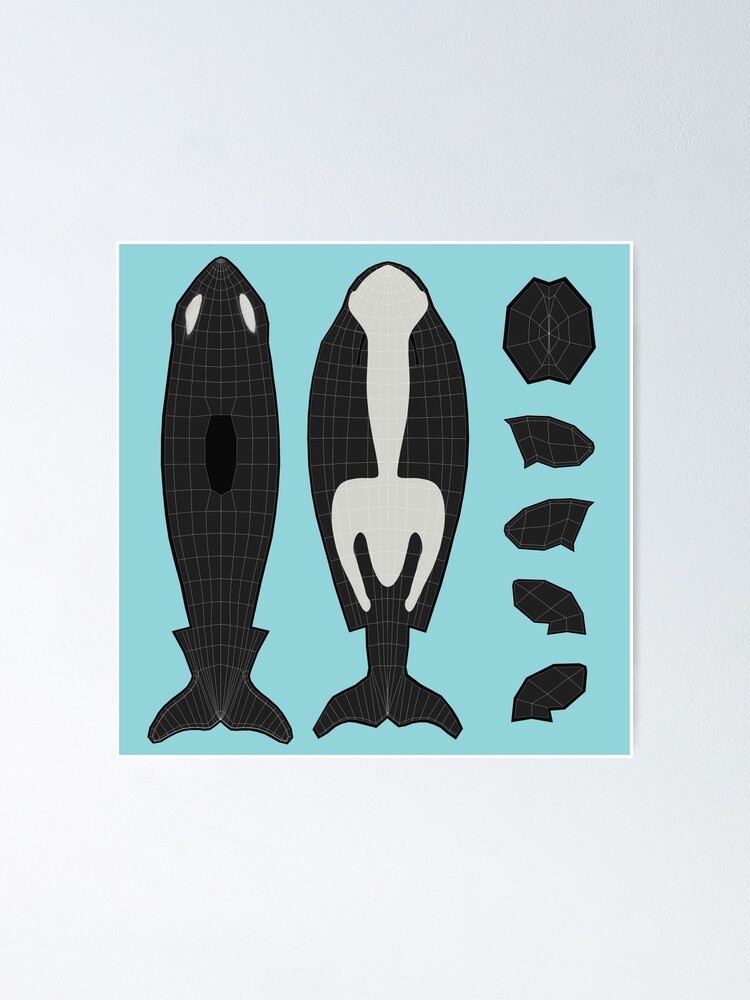 "Killer Whales UV unwrap" Poster for Sale by mtheuniverse | Redbubble