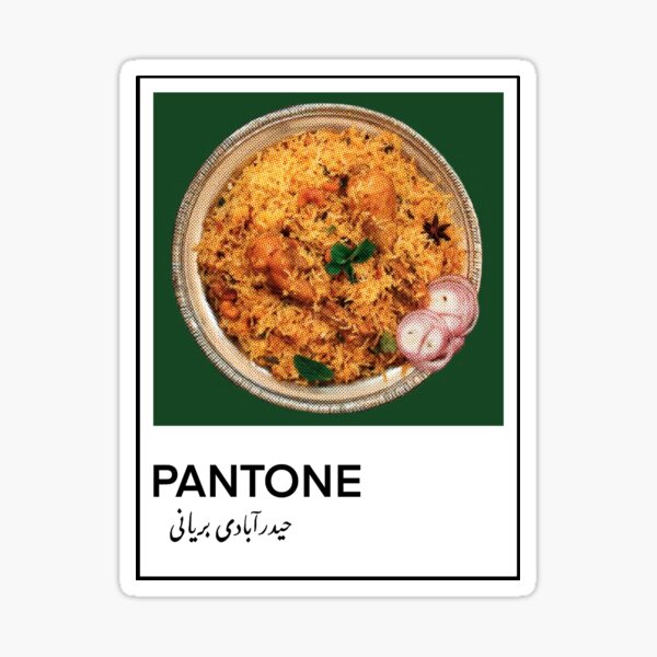 "Pantone- Hyderabadi Biryani" Sticker for Sale by Falooda | Redbubble