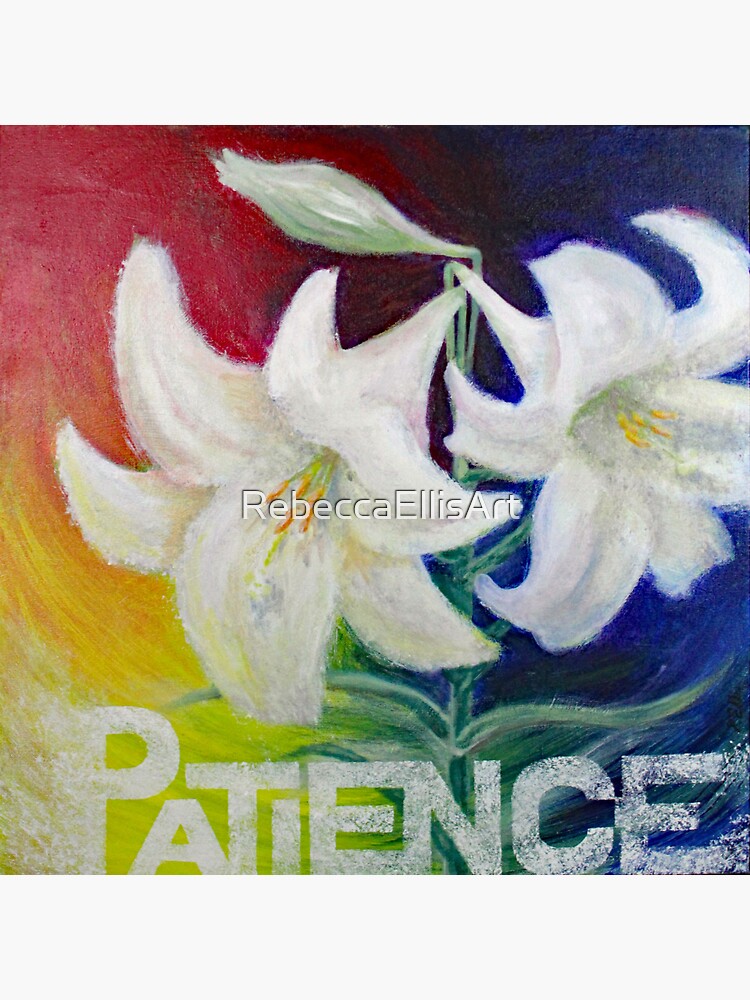 "PATIENCE" Sticker for Sale by RebeccaEllisArt | Redbubble