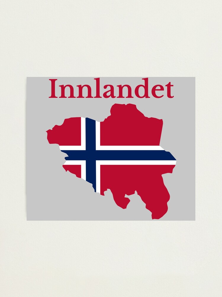 "Innlandet County Map, Norwegian County, Norway." Photographic Print by ...