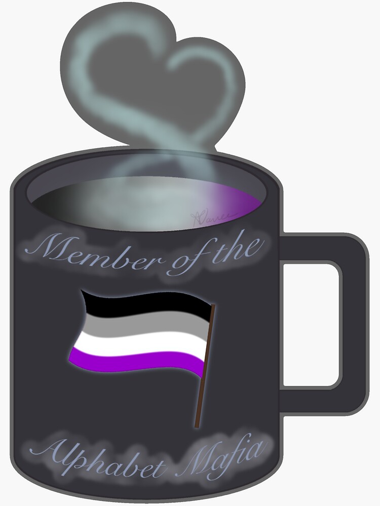 "Alphabet Mafia Coffee Mug - Asexual" Sticker for Sale by CrypticMango13 | Redbubble