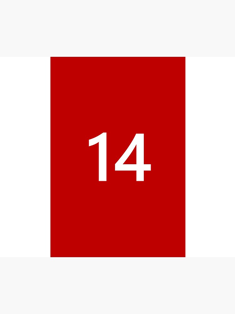 "Legendary No. 14 in red and white" Sticker by kultjers | Redbubble