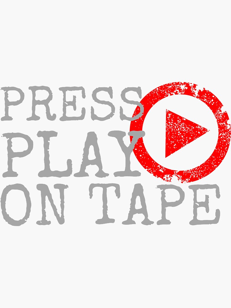 "Press Play On Tape Red Play Button Design" Sticker for Sale by ...