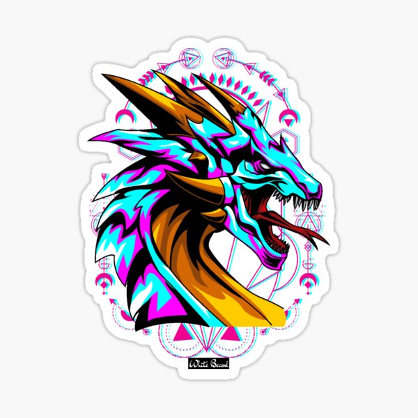 "DRAGON Glitch Pop Art " Sticker by fredgarden8 | Redbubble