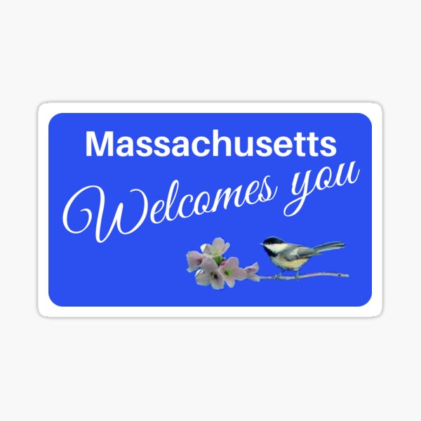 "Welcome to Massachusetts " Sticker for Sale by natalielsherman | Redbubble
