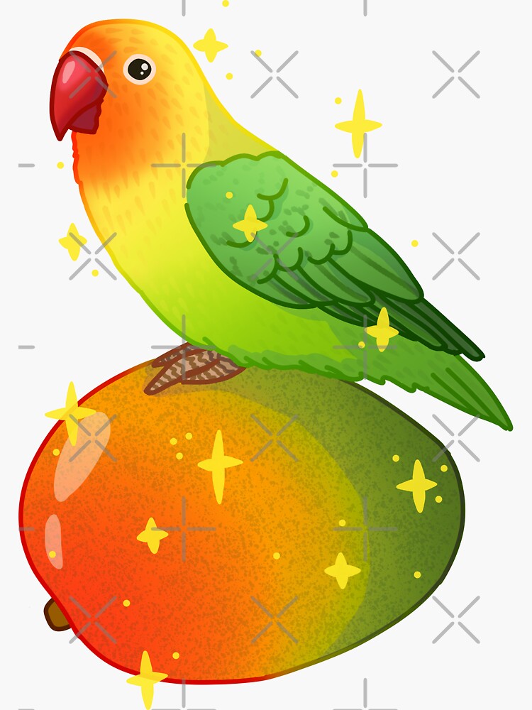 "Mango Lovebird" Sticker by fruity-planet | Redbubble