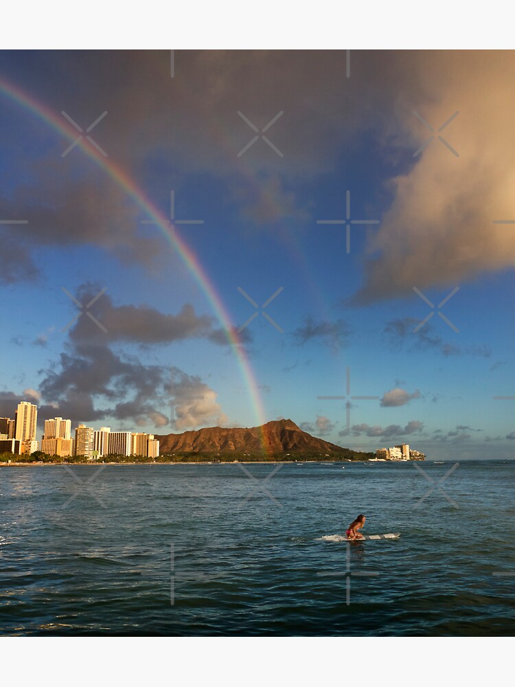 "Rainbow over LĒ‘AHI a.k.a Diamond Head" Sticker by alex4444 | Redbubble