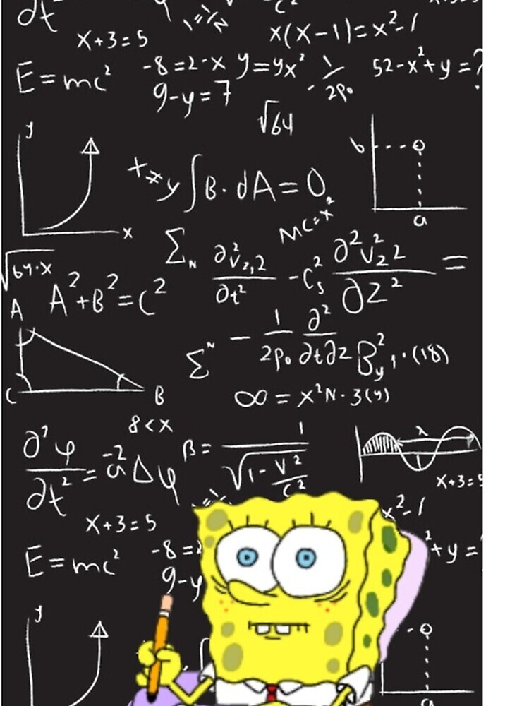 "spongebob having problems with math" Sticker for Sale by ...
