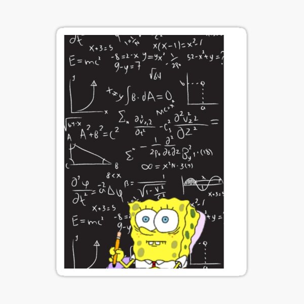 "spongebob having problems with math" Sticker for Sale by ...