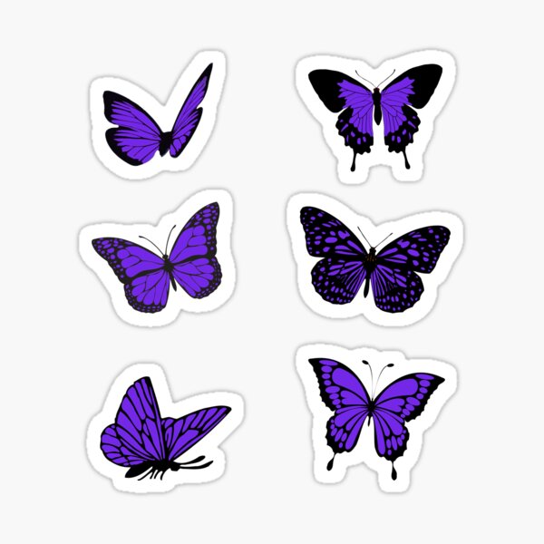 "Purple Butterflies Sticker Pack" Sticker by Avedziur | Redbubble