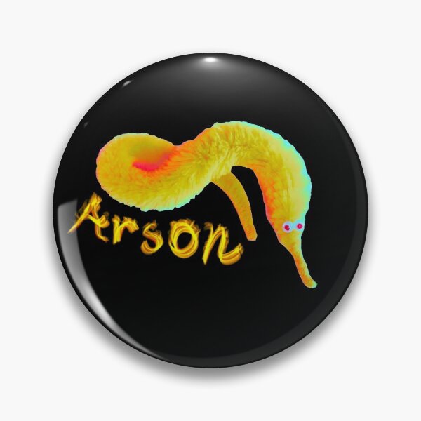 "Arson- Worm on a string" Pin for Sale by Zuber Lab | Redbubble