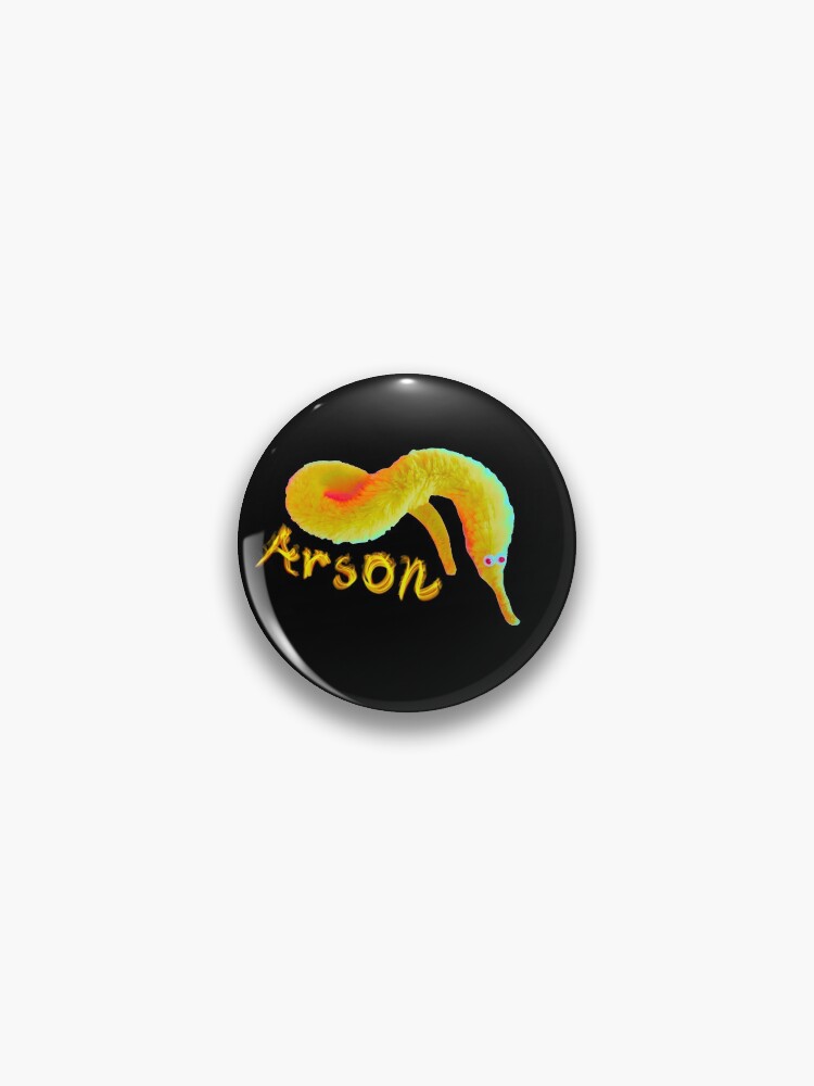 "Arson- Worm on a string" Pin for Sale by Zuber Lab | Redbubble