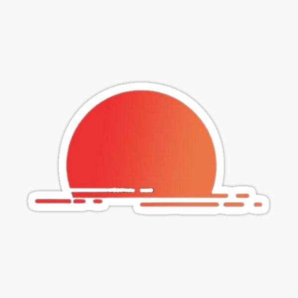 "sun with mountain red sun - Jk artist" Sticker for Sale by ...