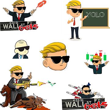 "wallstreetbets pack" Sticker for Sale by flakoart | Redbubble