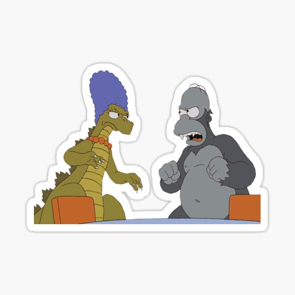 Pegatina «Godzilla vs. Kong Los Simpson » de DozaStore | Redbubble