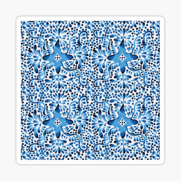 "Blue Mosaic Tile" Sticker for Sale by DesignsByRosie | Redbubble