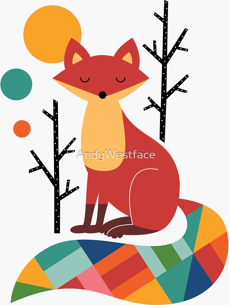 "Rainbow Fox" Sticker for Sale by AndyWestface | Redbubble
