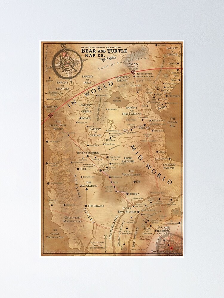 "The Dark Tower - Mid-World Map romjik" Poster for Sale by plojokaregx ...
