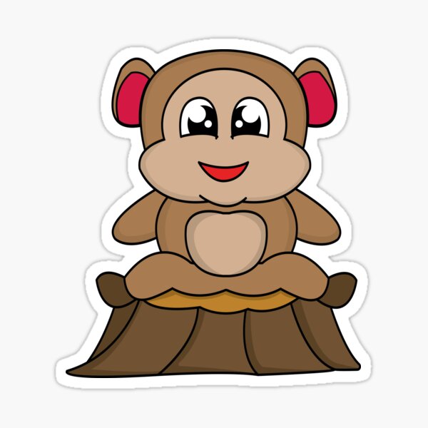 "" CUTE BABY MONKEY "" Sticker for Sale by majdradi | Redbubble
