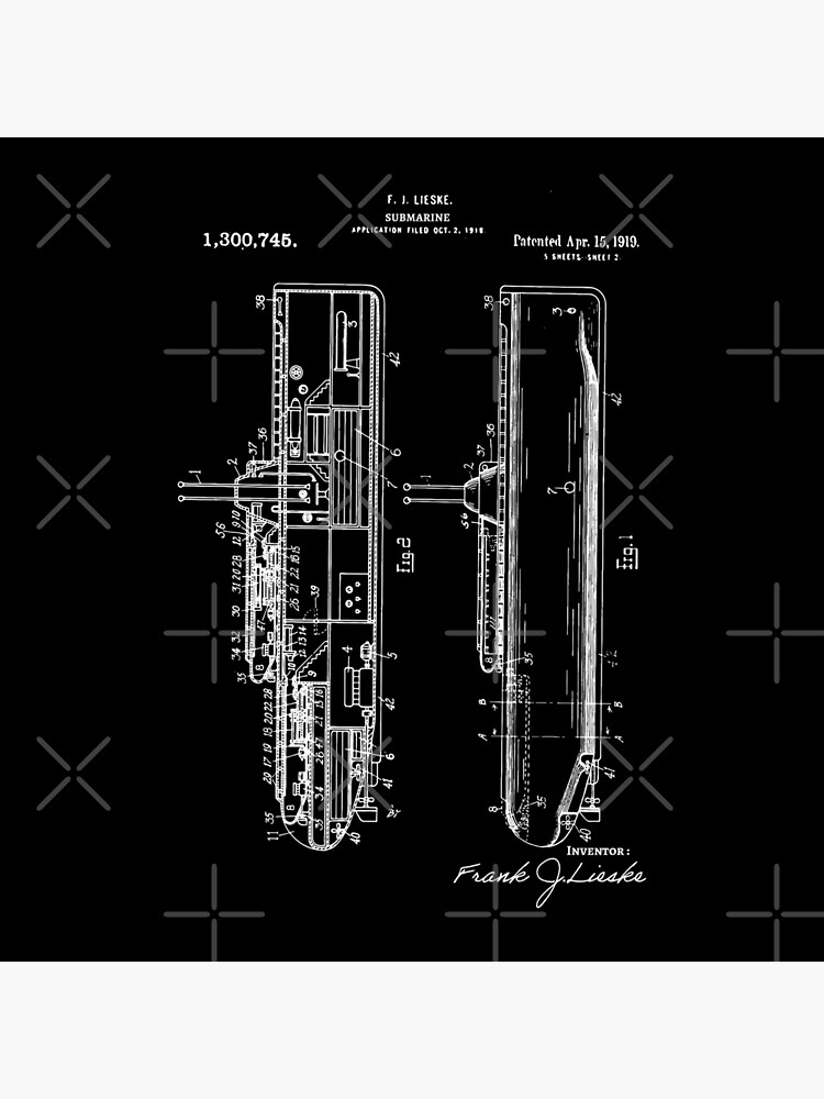 "Submarine Print Submarine Patent / Submarine Art Blueprint Submarine ...