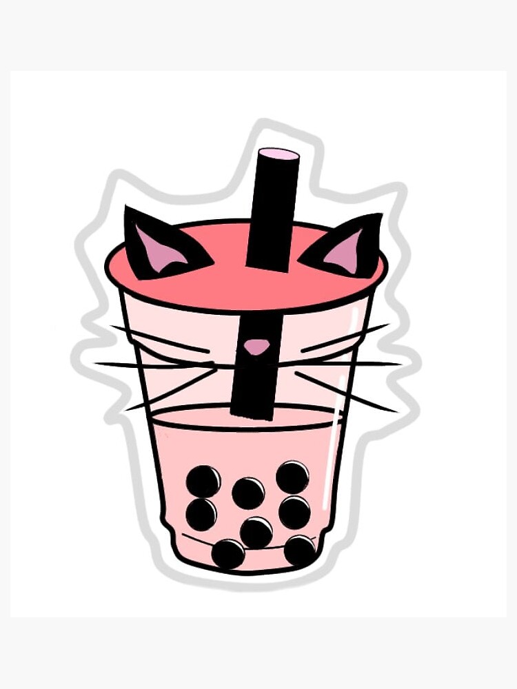 "Milk Tea or MilkTea with cat " Sticker for Sale by SaviiColi | Redbubble