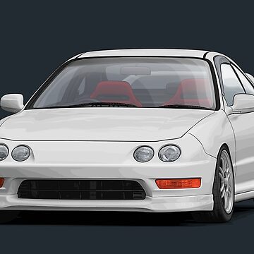"Integra DC2 (white)" Sticker for Sale by ArtyMotive | Redbubble
