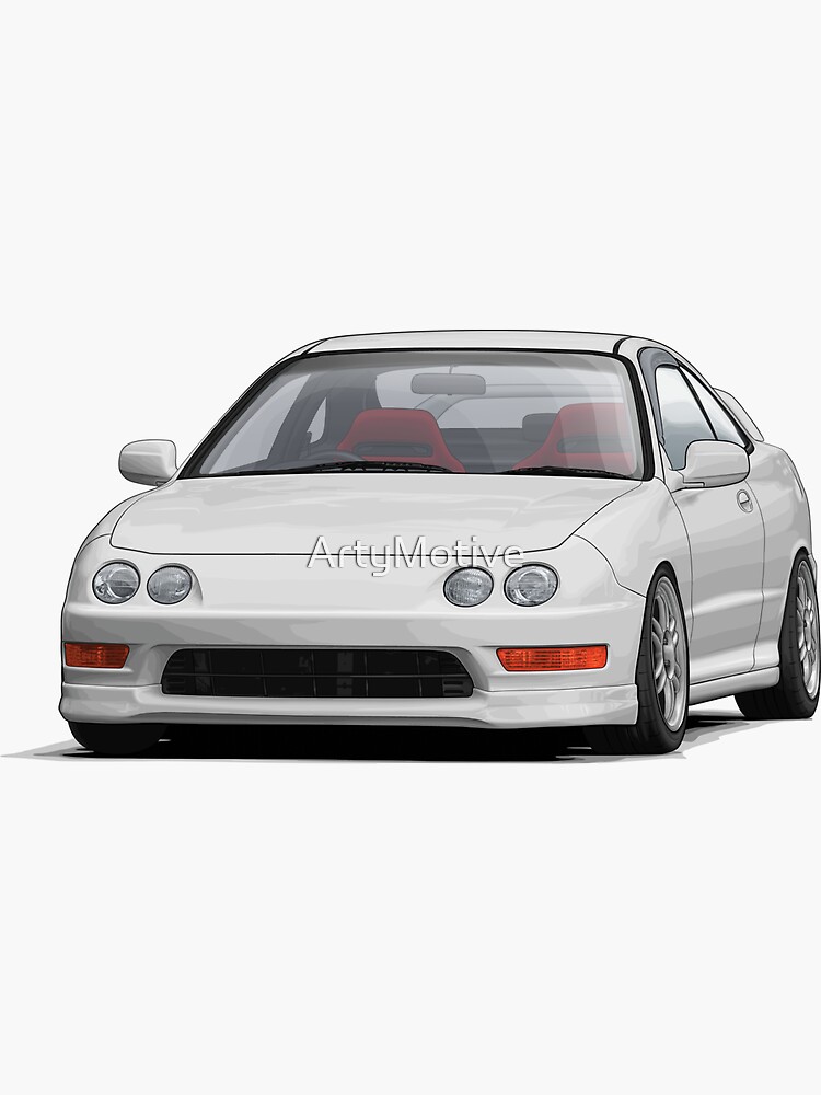 "Integra DC2 (white)" Sticker for Sale by ArtyMotive | Redbubble