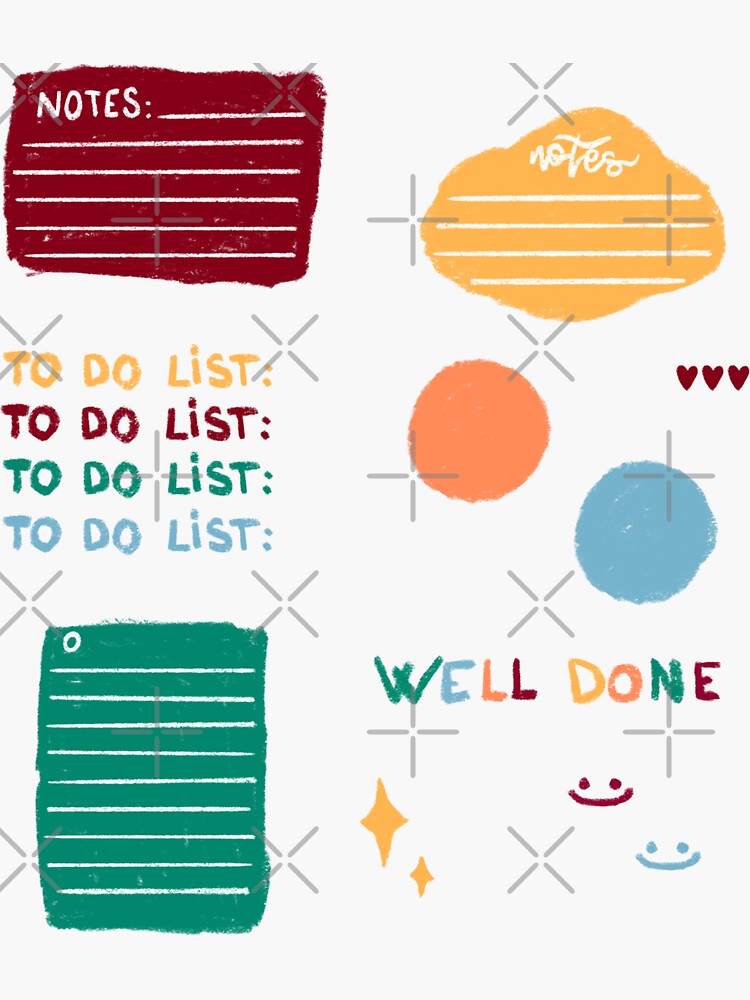 "Cute notes sticker set" Sticker for Sale by silviasusinart | Redbubble