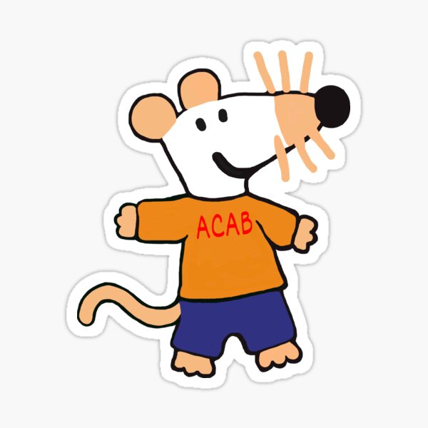 "Maisy Mouse ACAB " Sticker by KwuarmSmoke | Redbubble