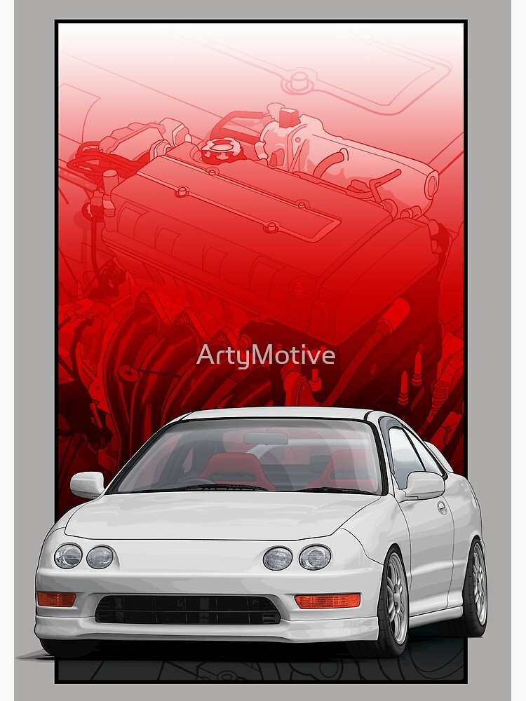 "Integra dc2 with b series background (White) " Poster by ArtyMotive ...