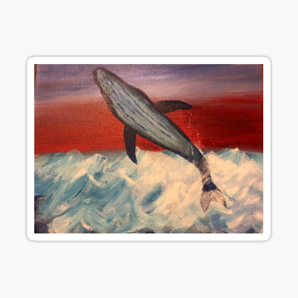 "Whale breaching " Sticker by Suzgallery58 | Redbubble