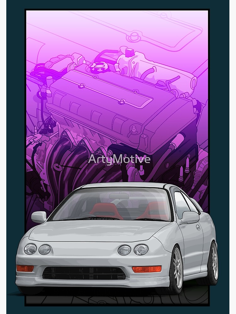"Integra dc2 with b series background (Silver) " Poster for Sale by ...