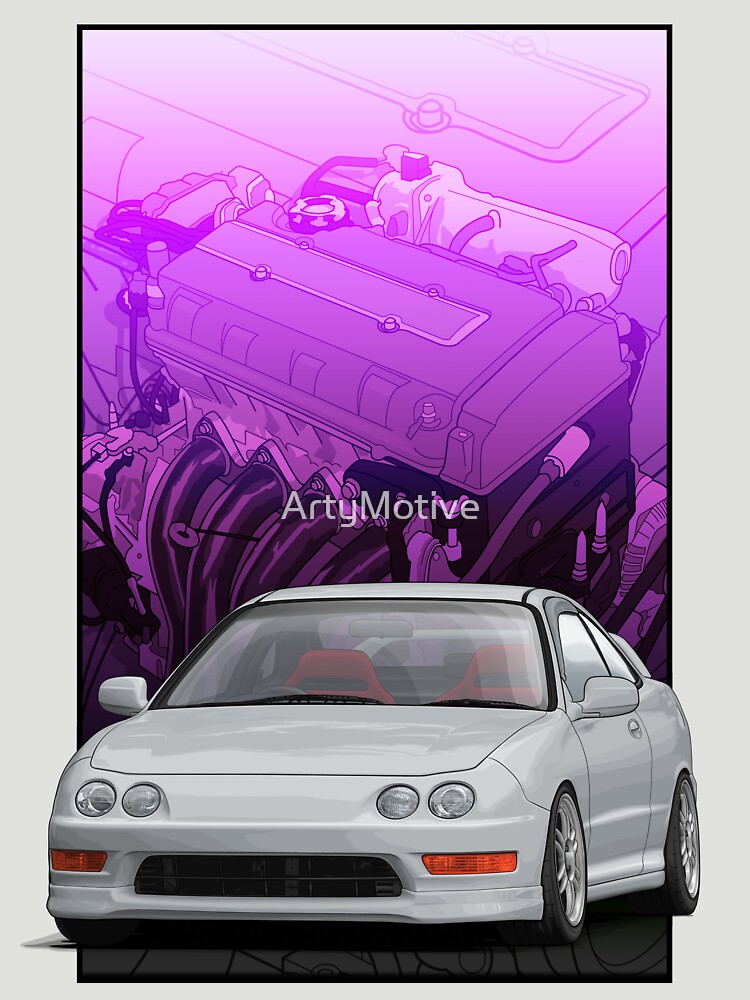 "Integra dc2 with b series background (Silver) " T-shirt for Sale by ...