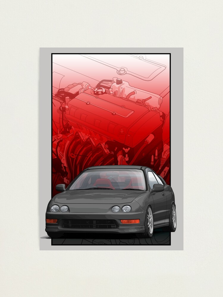 "Integra dc2 with b series background (Black) " Photographic Print by ...