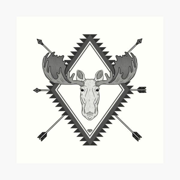 "Native American Moose" Art Print for Sale by OrNissimDesigns | Redbubble