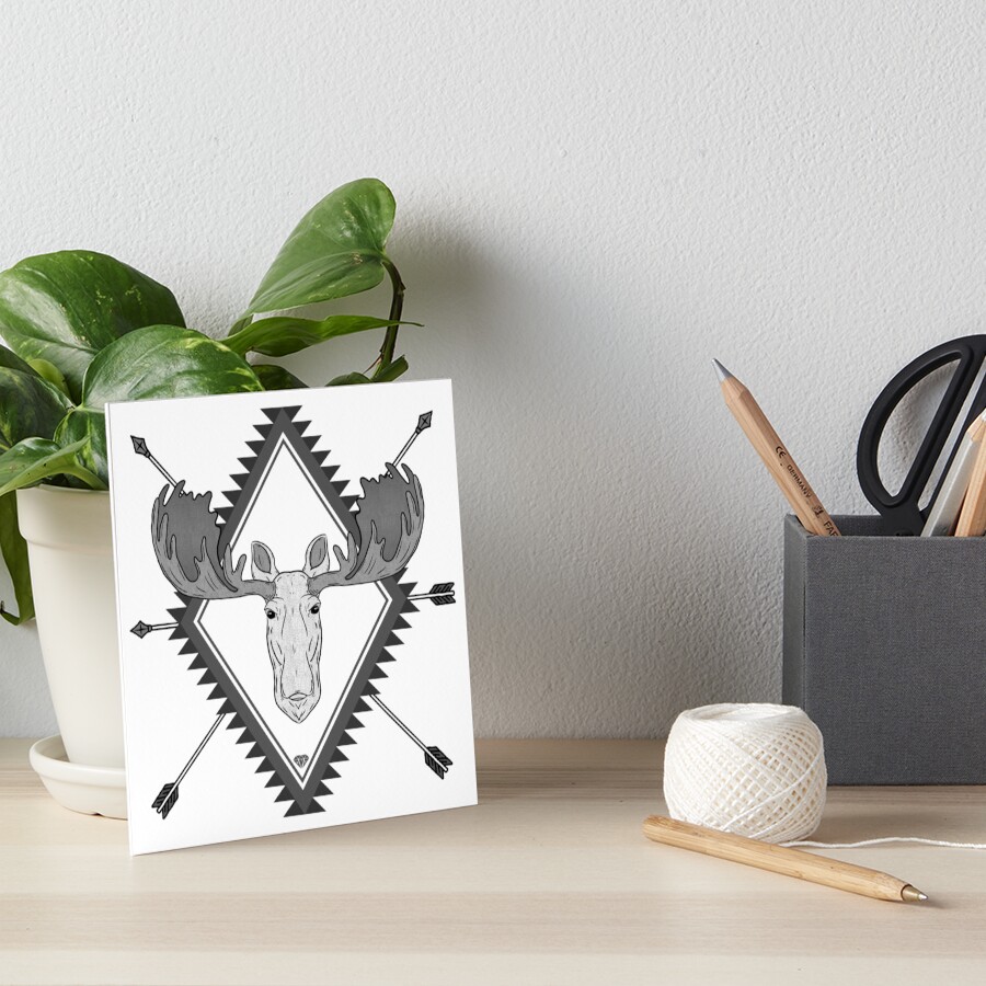 "Native American Moose" Art Board Print by OrNissimDesigns | Redbubble