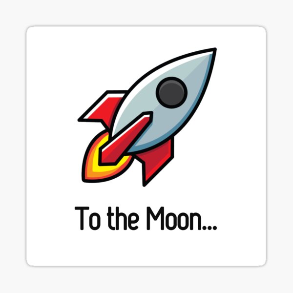 "To the Moon (Rocket Emoji)" Sticker for Sale by ShopWithGram | Redbubble
