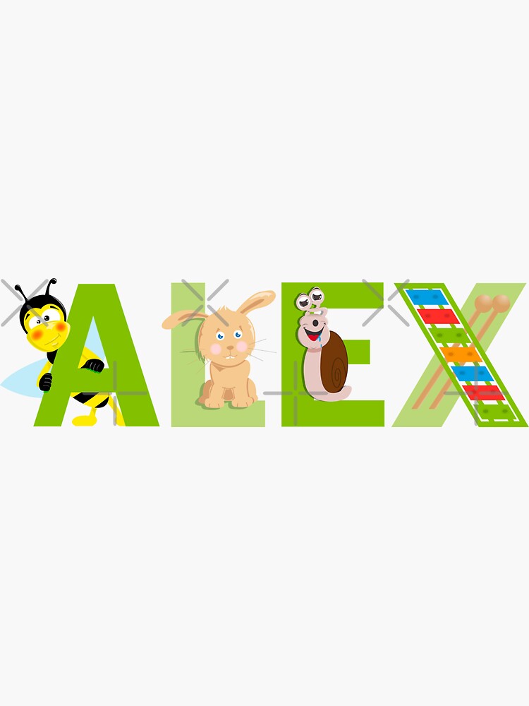 "Alex, first name illustrated" Sticker by GraphiCK | Redbubble