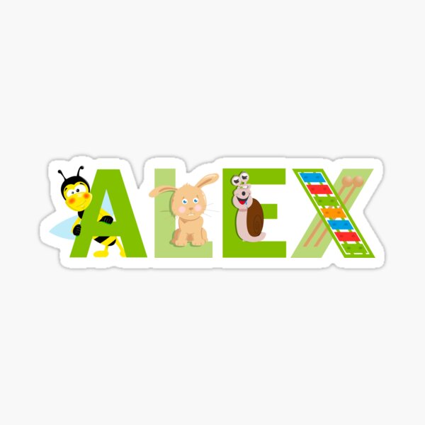 "Alex, first name illustrated" Sticker by GraphiCK | Redbubble