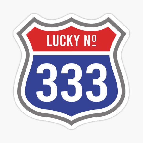 Pegatina «Lucky Number 333 en señal de ruta de estilo estadounidense ...