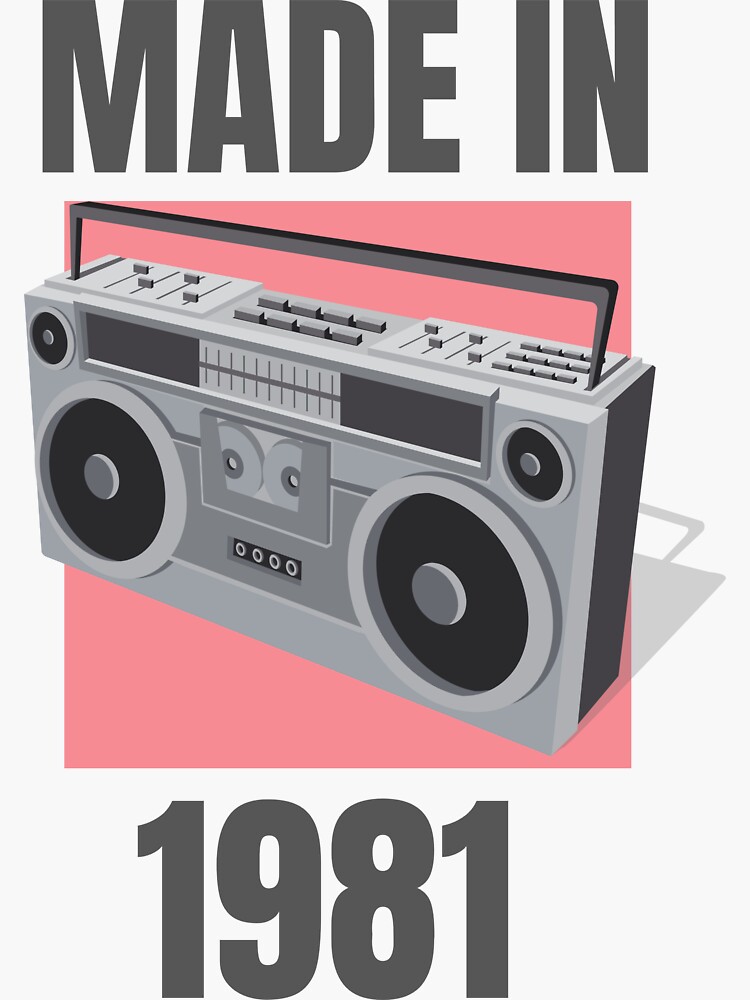 "MADE IN 1981" Sticker for Sale by 30-Merch | Redbubble