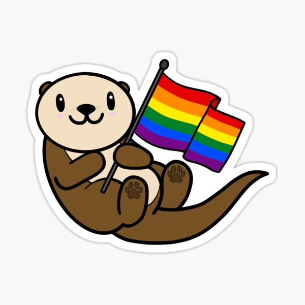 "Cute Otter Rainbow Pride Flag" Sticker for Sale by EarpBands | Redbubble