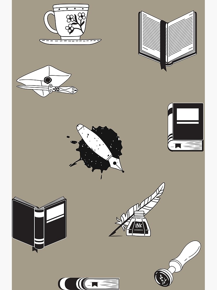 "Old Literature Things Sticker Pack" Poster for Sale by nashiblossomart ...