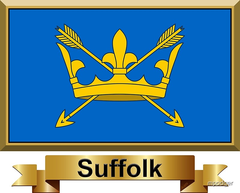 "Suffolk Flag Gifts, Masks, Stickers & Products (N)" by mpodger | Redbubble