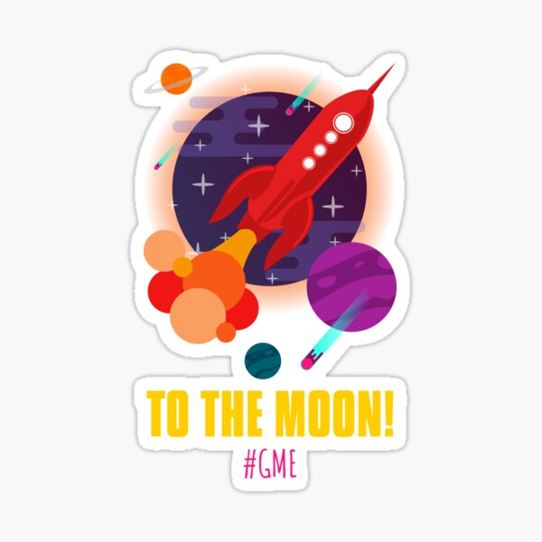 "GME to the moon| Gamestop stock pun" Sticker for Sale by Mixfavours ...