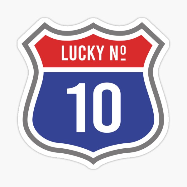 " Lucky Number 10 in US style route sign." Sticker for Sale by ...
